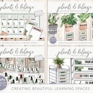 Plants & Foliage Complete Classroom Display Bundle | Natural Boho ...