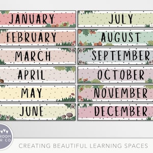 ENCHANTED FOREST Classroom Calendar, Rustic Woodland Fairy Garden ...