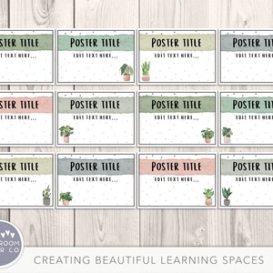 PLANTS & FOLIAGE Editable Classroom Posters, Modern Plants Classroom ...