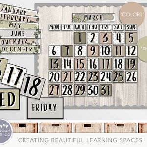 BOHO FARMHOUSE Classroom Calendar, Modern Farmhouse Classroom Calendar ...