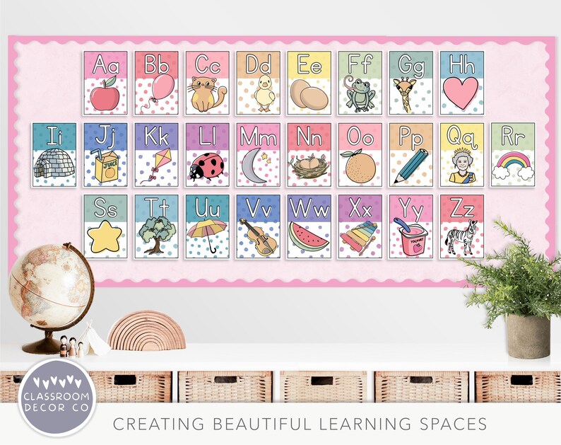 POLKA DOTS BRIGHTS Alphabet Posters, Classroom Letters Display, Letter ...