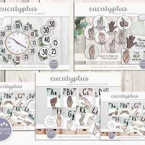 EUCALYPTUS Complete Classroom Display Bundle, Customizable Display ...