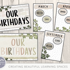 BOHO FARMHOUSE Birthday Display, Celebration Classroom Display, Modern ...
