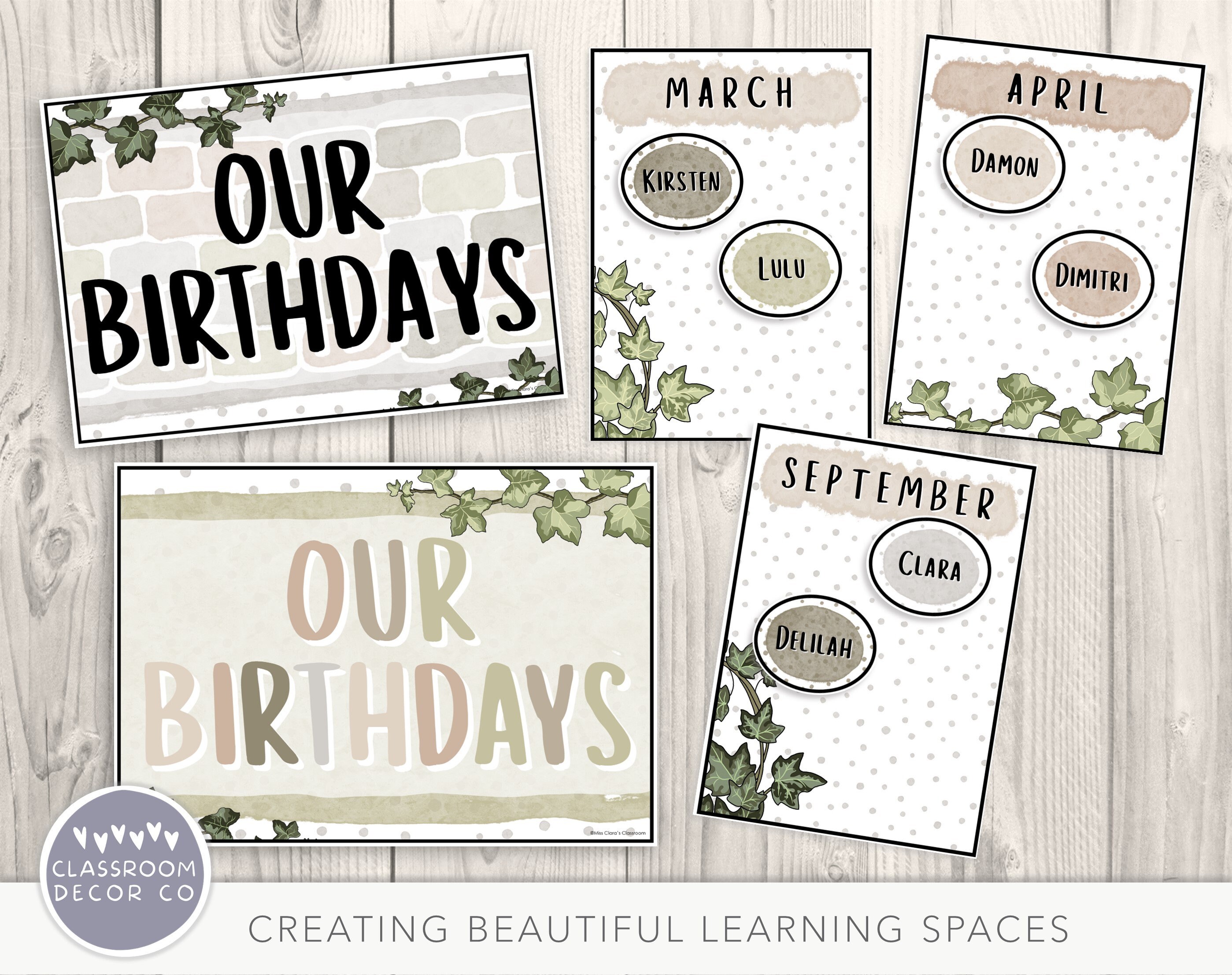 BOHO FARMHOUSE Birthday Display, Celebration Classroom Display, Modern ...