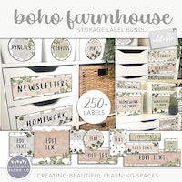 Farmhouse Neutral Classroom Decor Bundle | Classroom Bulletin Board ...