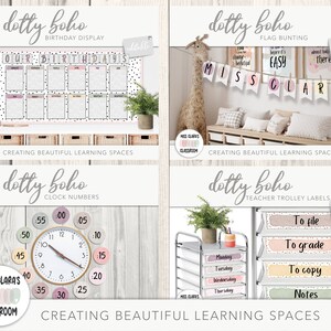 DOTTY BOHO Complete Classroom Display Label Bundle Neutral - Etsy