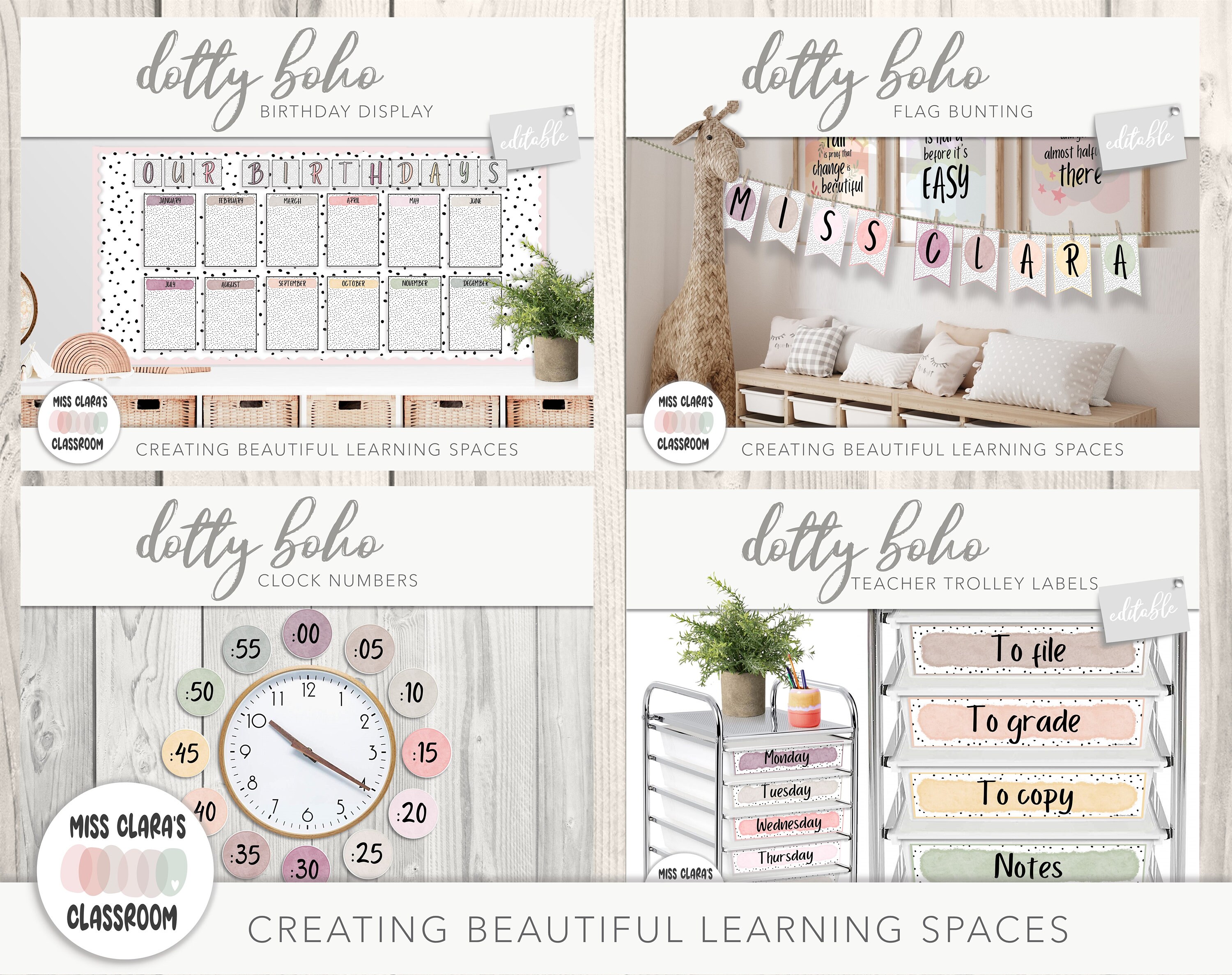 DOTTY BOHO Complete Classroom Display Label Bundle Neutral - Etsy