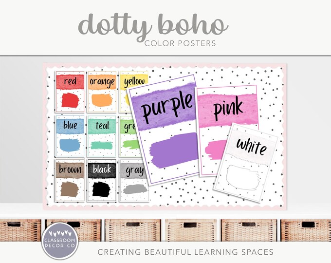Neutral Boho Rainbow Classroom Color Posters - Etsy Canada