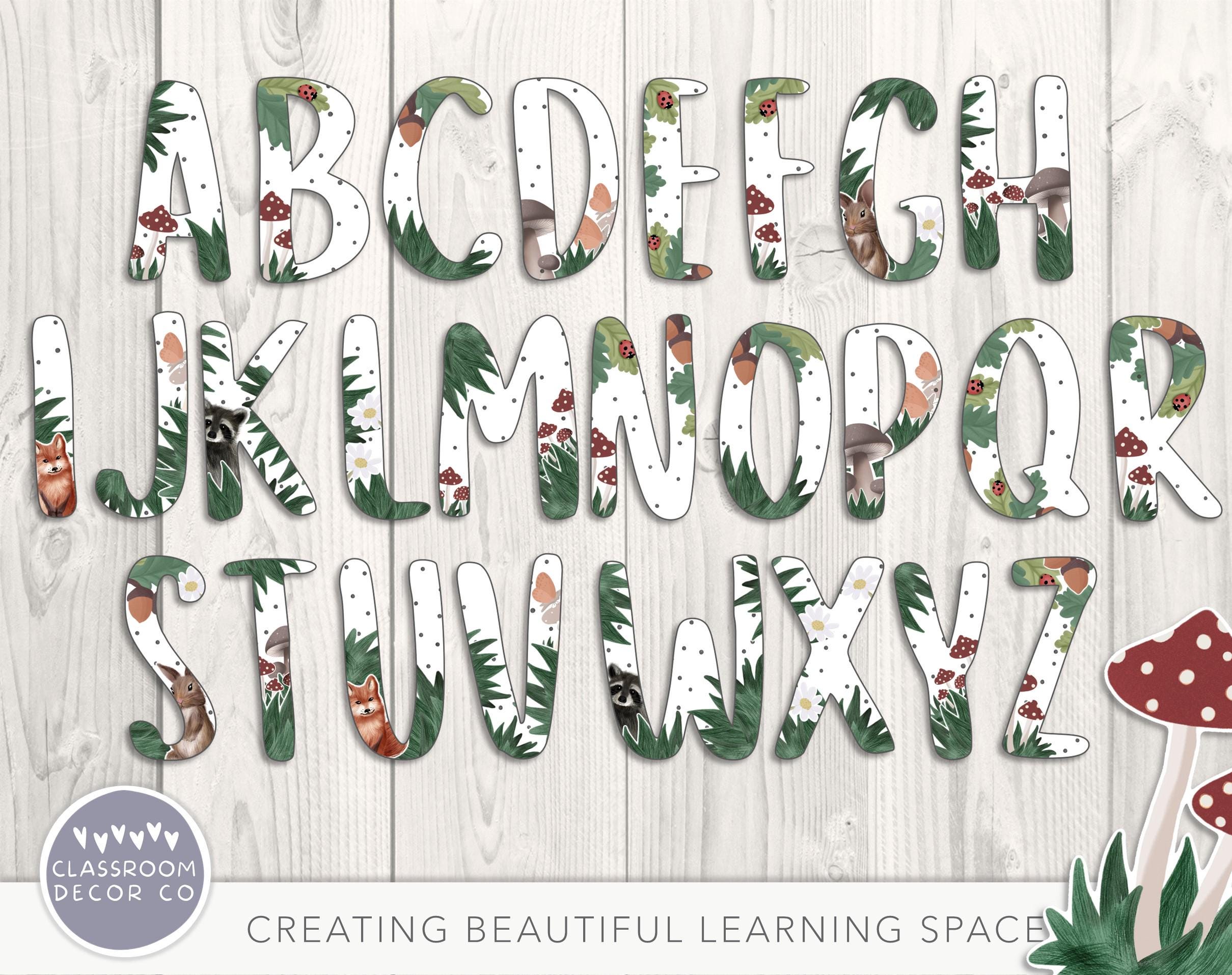 ENCHANTED FOREST Display Lettering, Custom Classroom Display, Rustic ...