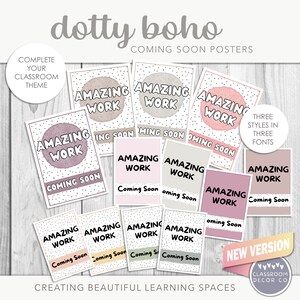 DOTTY BOHO Coming Soon Posters, Modern Spotty Classroom Display Decor ...