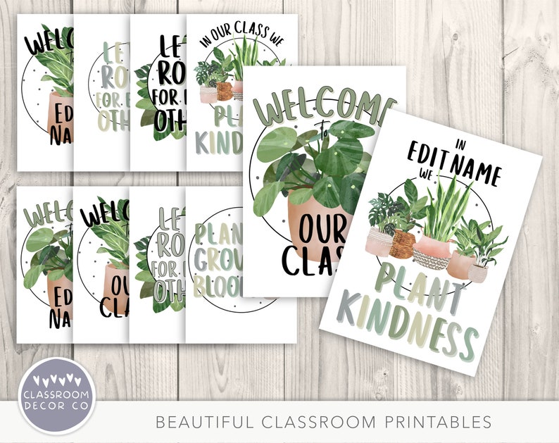 PLANTS & FOLIAGE Classroom Door Display, Customizable Display ...