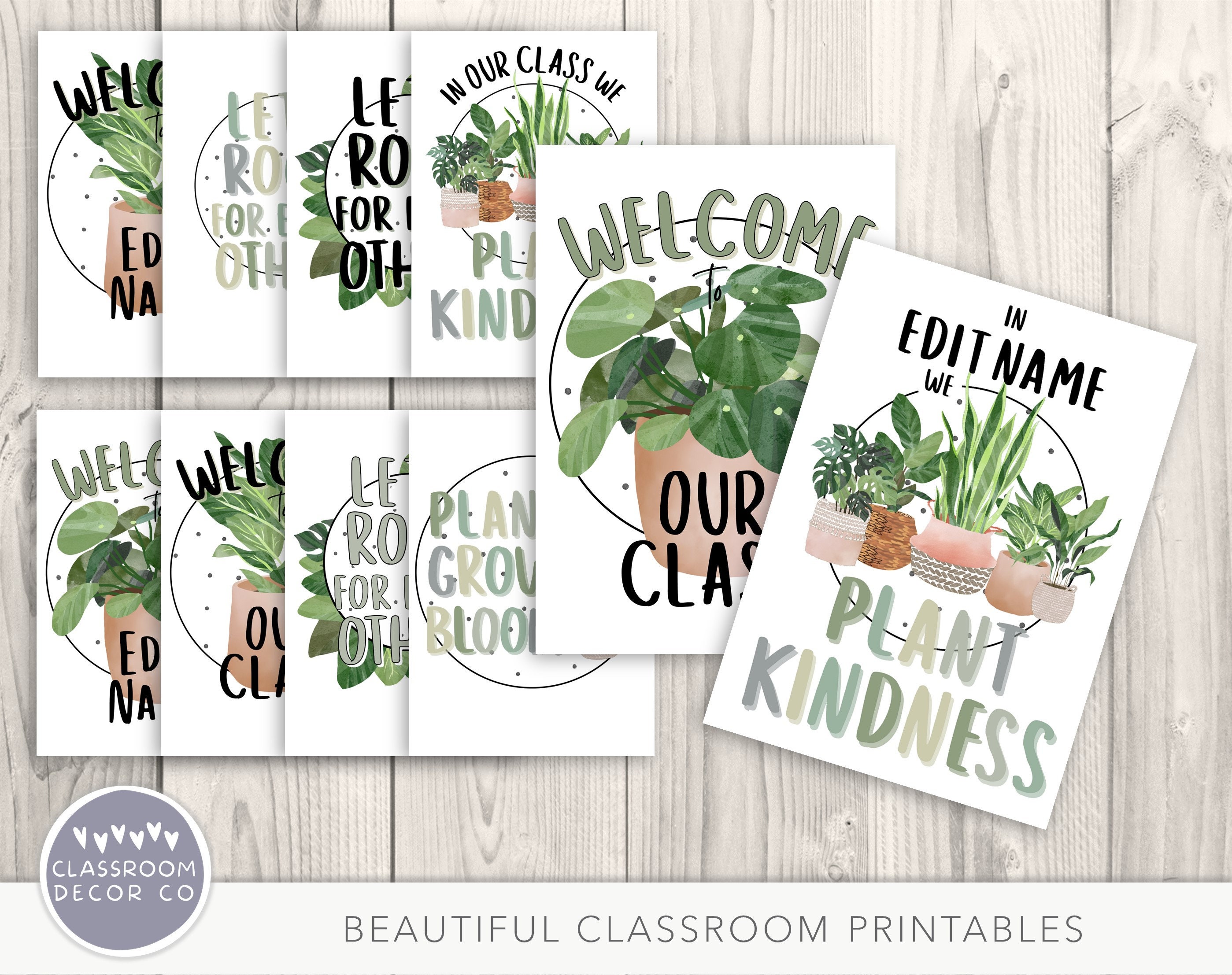 PLANTS & FOLIAGE Classroom Door Display, Customizable Display ...