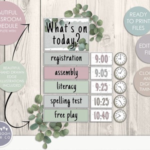 EUCALYPTUS Daily Schedule, Classroom Timetable Display Organizer ...