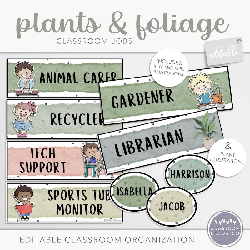Classroom Jobs Chart - Etsy
