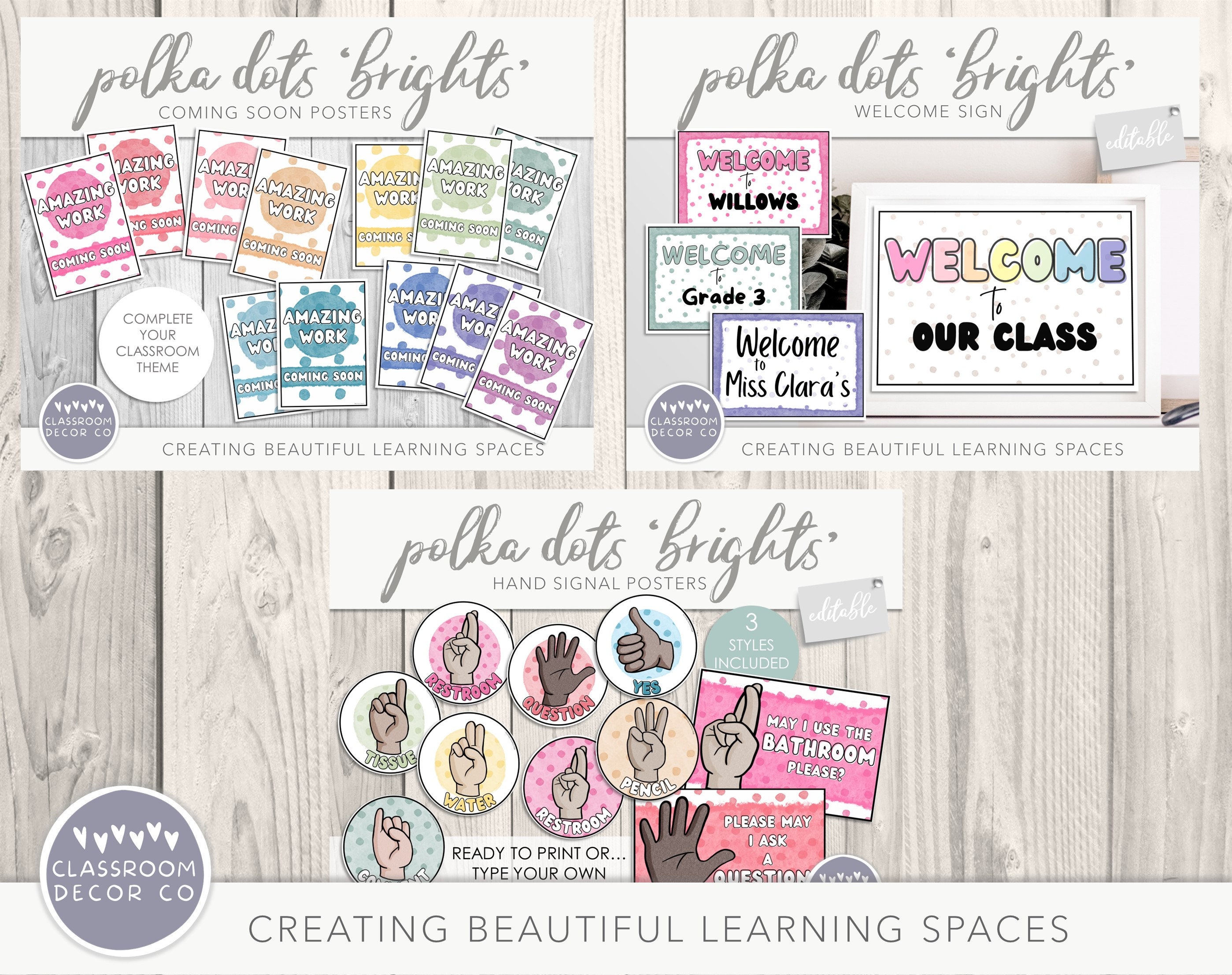 POLKA DOTS BRIGHTS Complete Classroom Display Bundle - Etsy