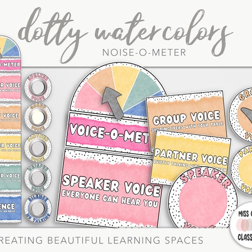 DOTTY WATERCOLOR Noise-o-meter Voice Levels Display Noise - Etsy