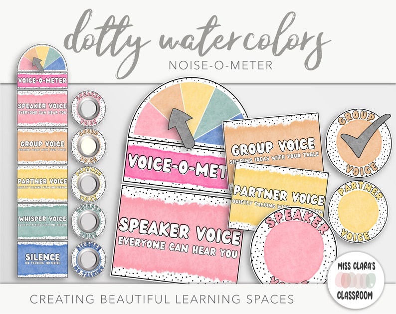 DOTTY WATERCOLOR Noise-o-meter Voice Levels Display Noise - Etsy