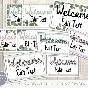 EUCALYPTUS Welcome Sign, Customizable Classroom Sign, Classroom ...