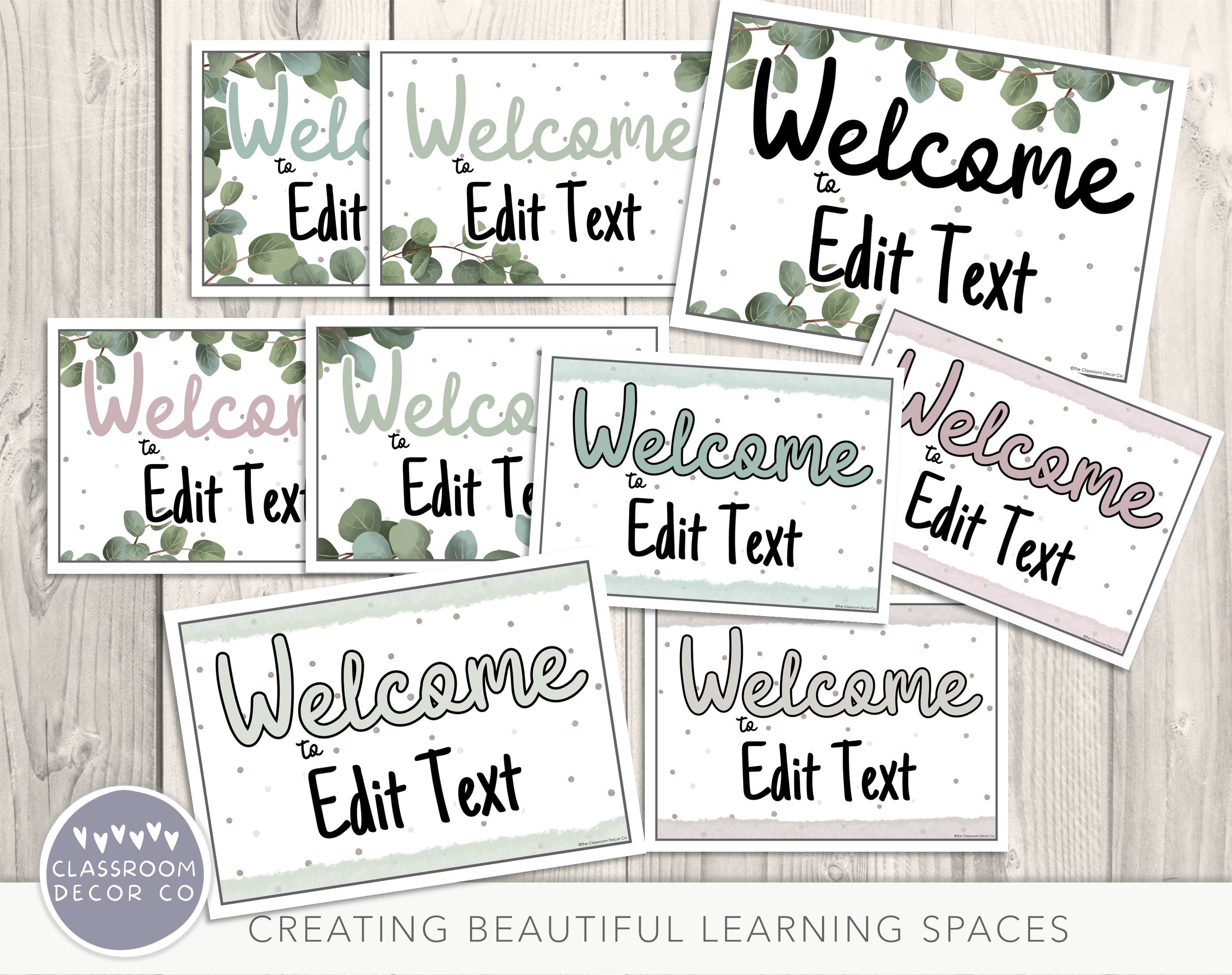EUCALYPTUS Welcome Sign Customizable Classroom Sign - Etsy