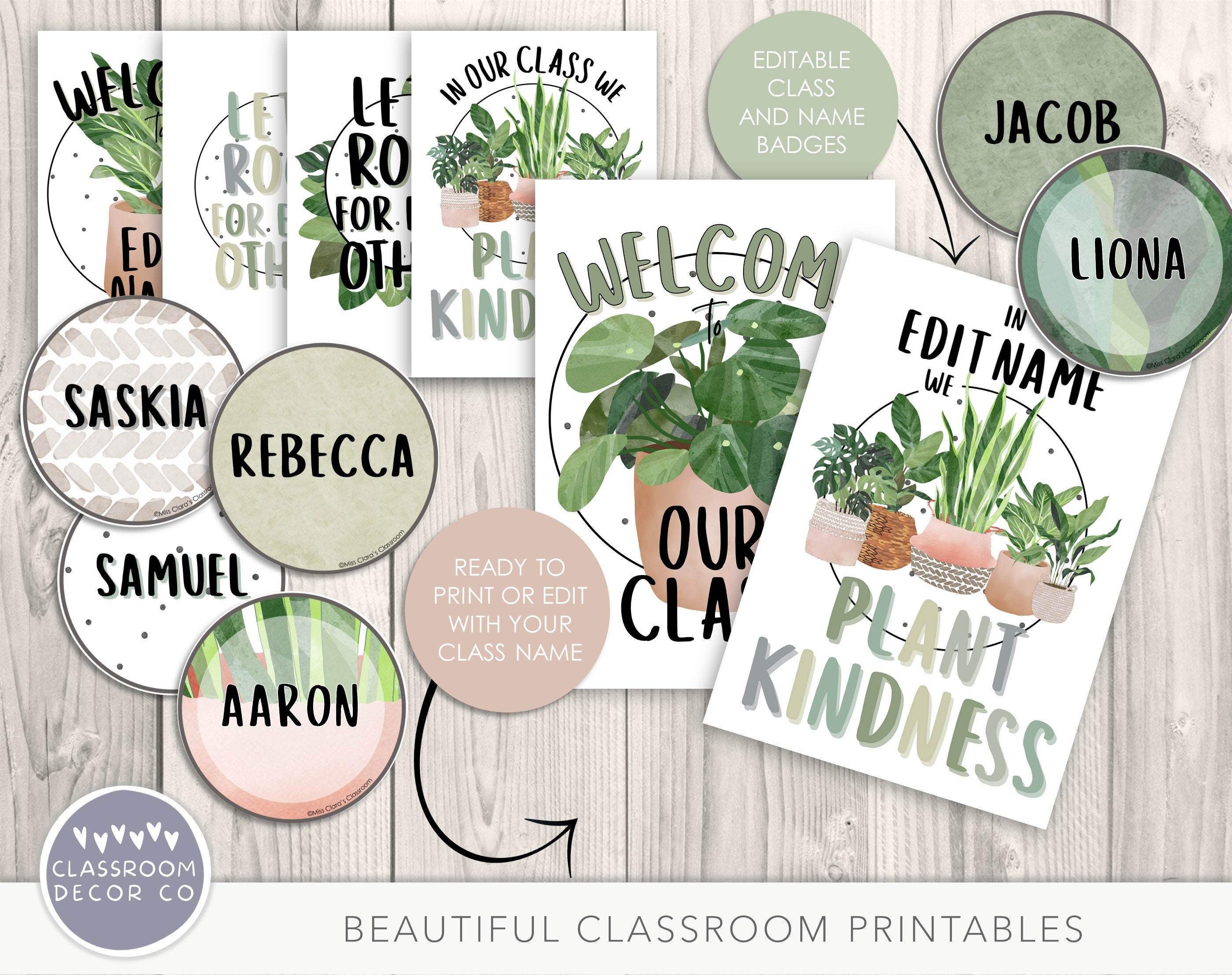 PLANTS & FOLIAGE Classroom Door Display, Customizable Display ...