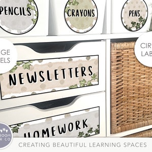 BOHO FARMHOUSE Storage Label Bundle, Classroom Organization Labels ...