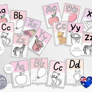 PASTEL CUTIE Alphabet Posters, Classroom Letters Display, Letter ...