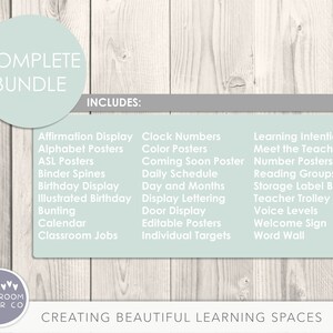 EUCALYPTUS Complete Classroom Display Bundle, Customizable Display ...
