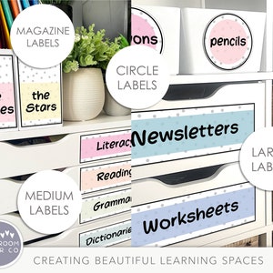 PASTEL CUTIE Storage Label Bundle, Classroom Organization Labels ...