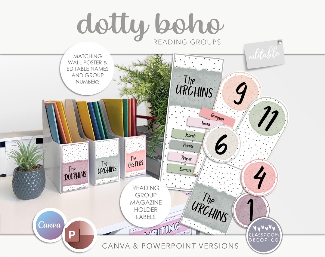 DOTTY BOHO Reading Groups, Magazine Holder Labels and Reading Group ...