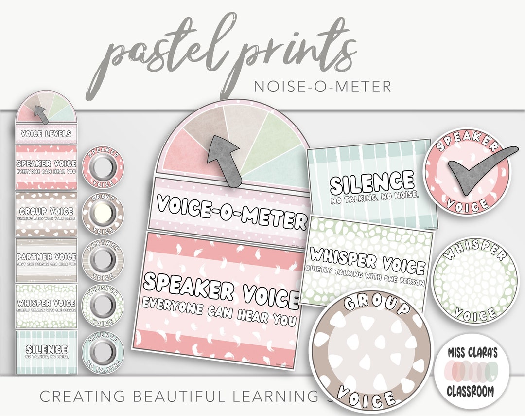 PASTEL PRINTS Noise-o-meter Voice Noise Level Display Muted - Etsy
