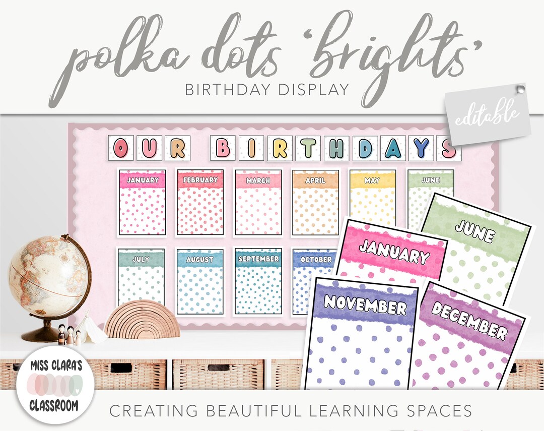 POLKA DOTS BRIGHTS Birthday Display Celebration Classroom - Etsy