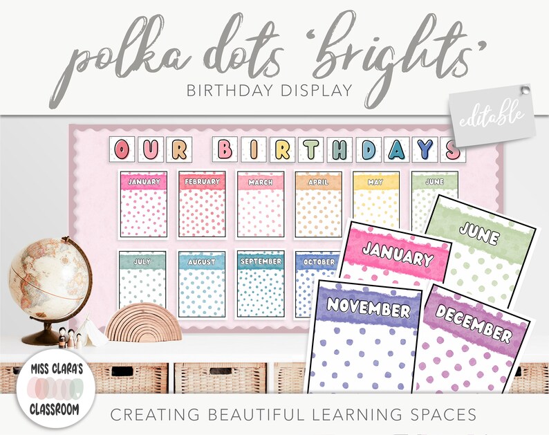 POLKA DOTS BRIGHTS Birthday Display Celebration Classroom - Etsy
