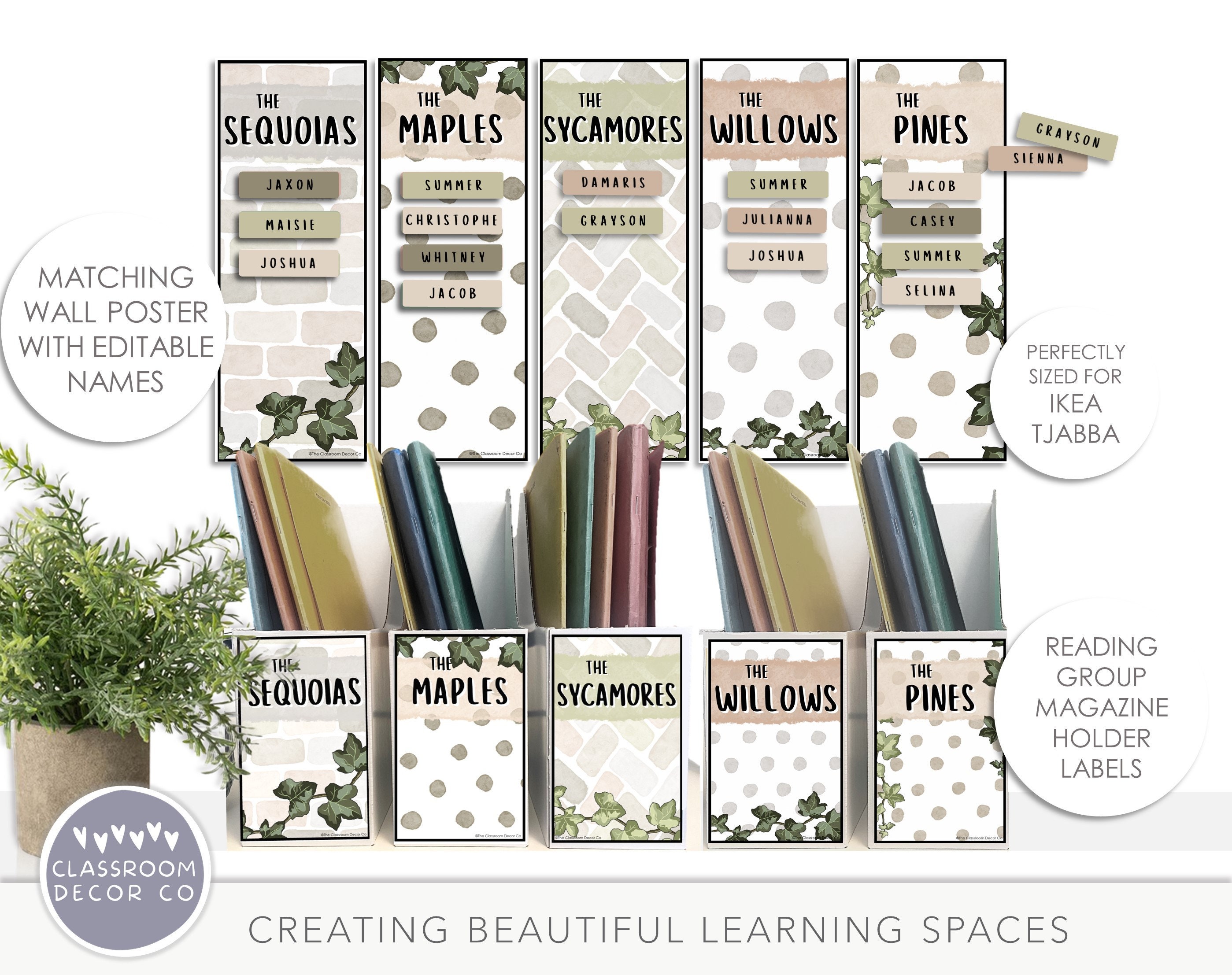 BOHO FARMHOUSE Reading Groups Labels, Classroom Group Organization ...