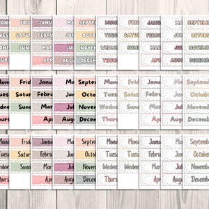 DOTTY BOHO Days and Months Display, Classroom Printables, Classroom ...