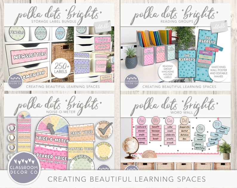 POLKA DOTS BRIGHTS Complete Classroom Display Bundle - Etsy