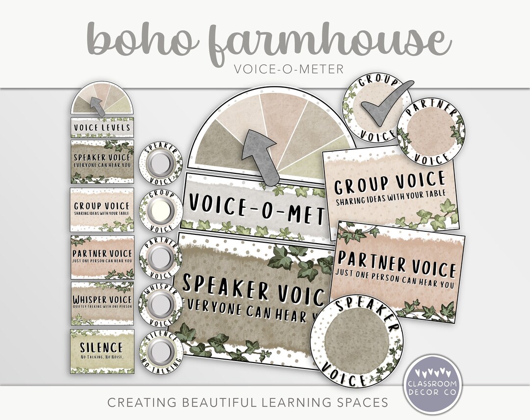 BOHO FARMHOUSE Noise-o-meter, Voice Level Display, Noise Level Display ...