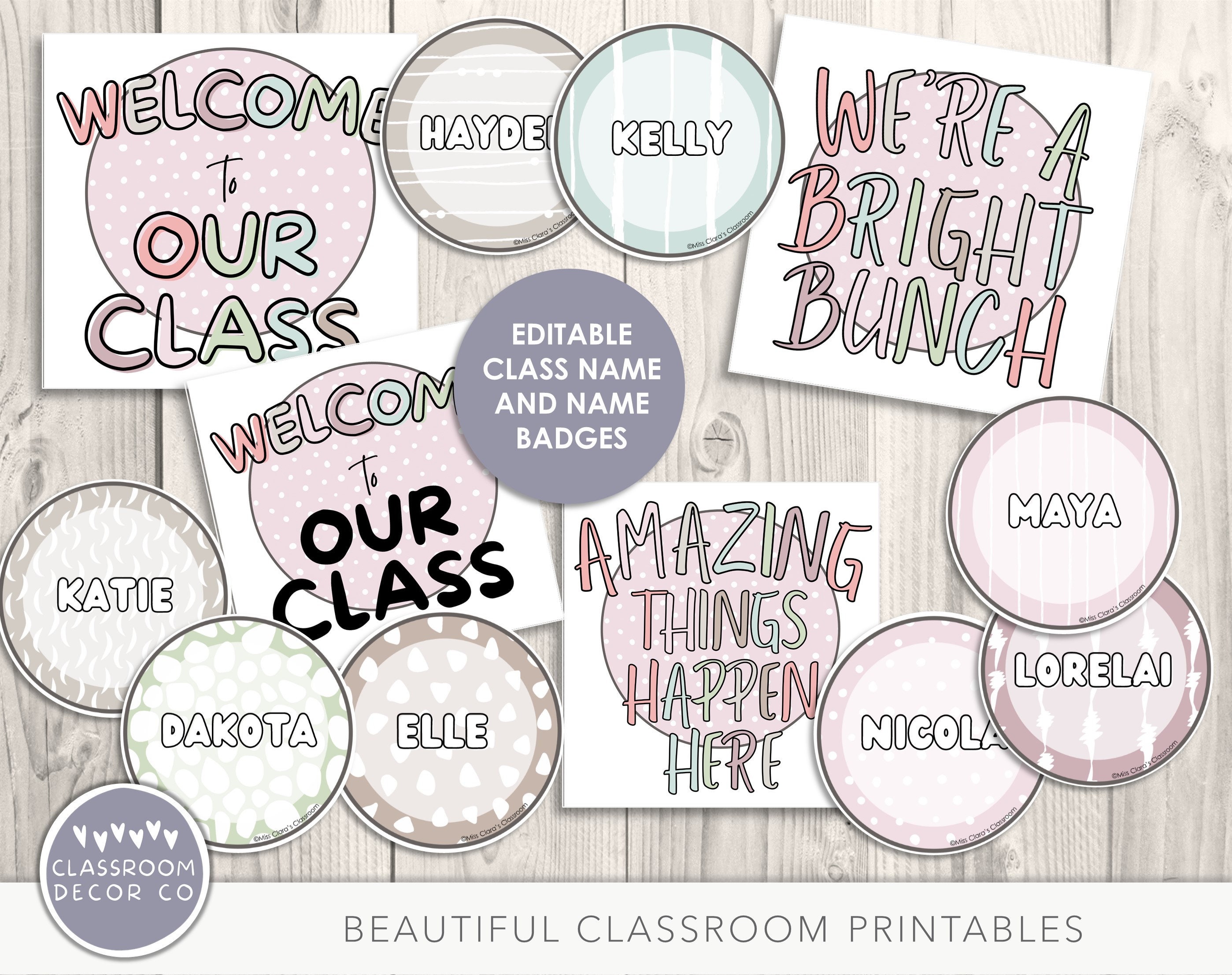 PASTEL PRINTS Classroom Door Display, Customizable Display, Classroom ...