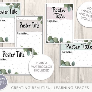 EUCALYPTUS Editable Classroom Posters Modern Boho Plants - Etsy