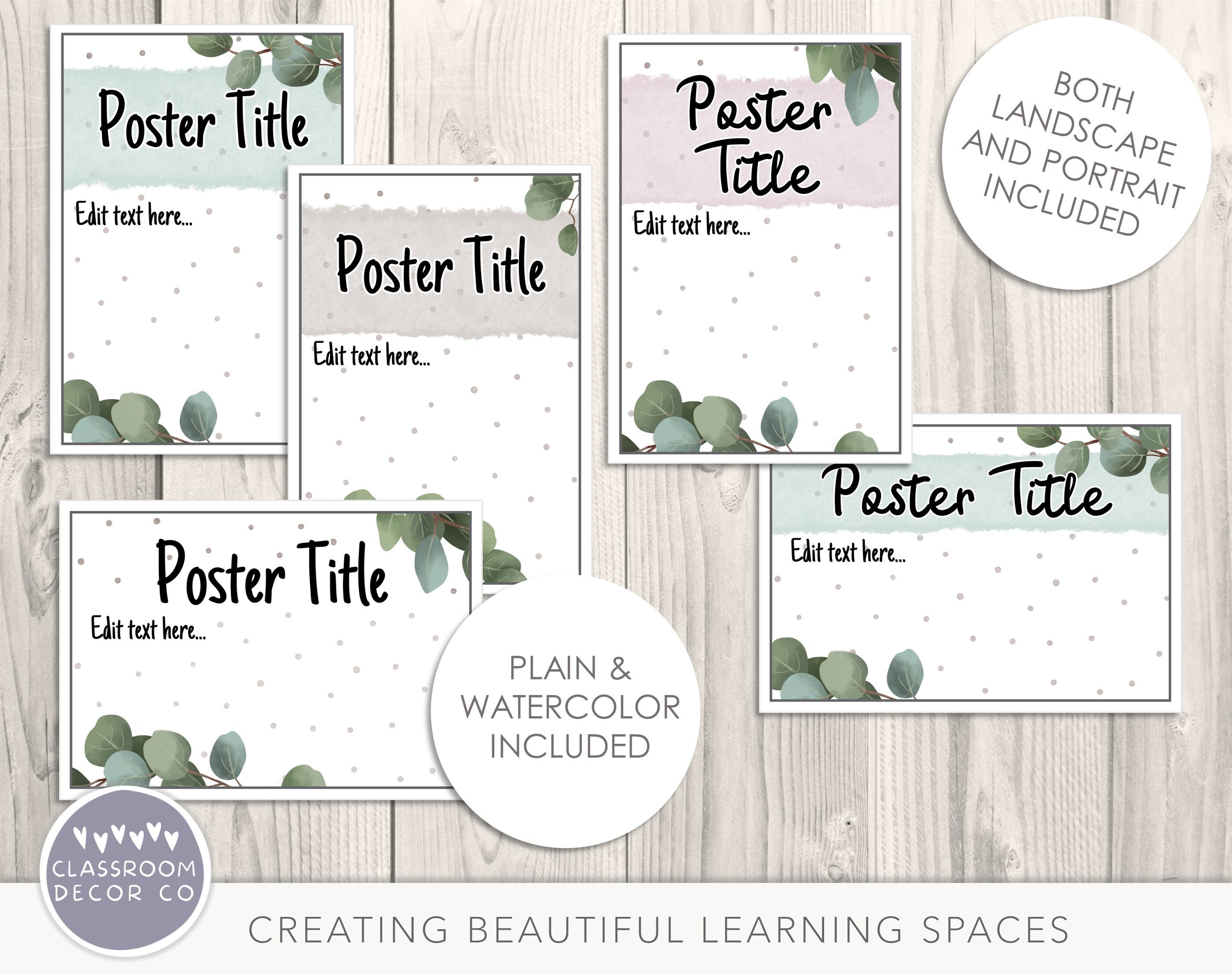 EUCALYPTUS Editable Classroom Posters Modern Boho Plants - Etsy