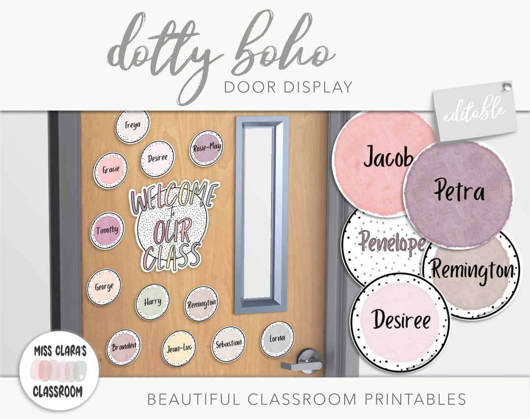 DOTTY BOHO Classroom Door Display Customizable Display - Etsy