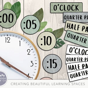 PLANTS & FOLIAGE Clock Numbers, Clock Printables, Classroom Printables ...