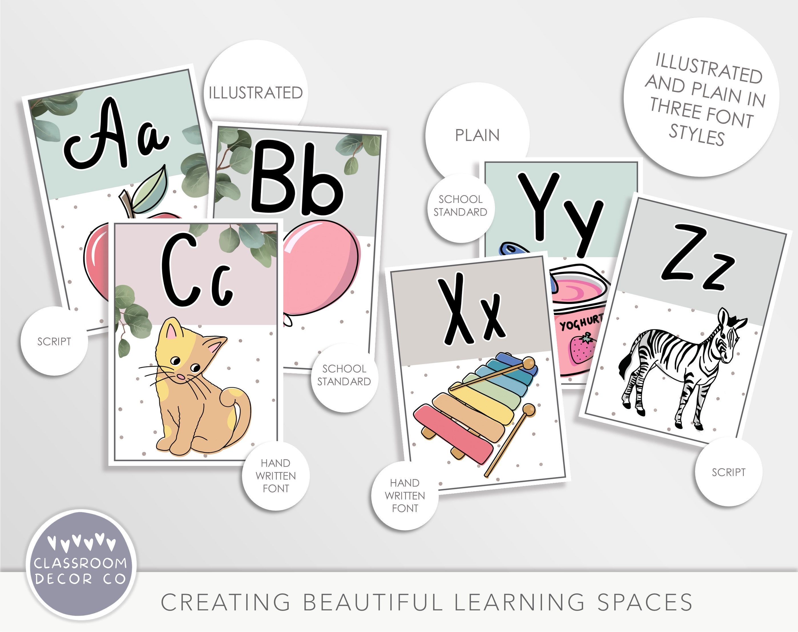 EUCALYPTUS Alphabet Posters Classroom Letters Display Letter - Etsy ...