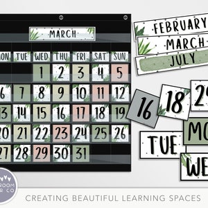 PLANTS & FOLIAGE Classroom Calendar, Modern Plants Classroom Calendar ...