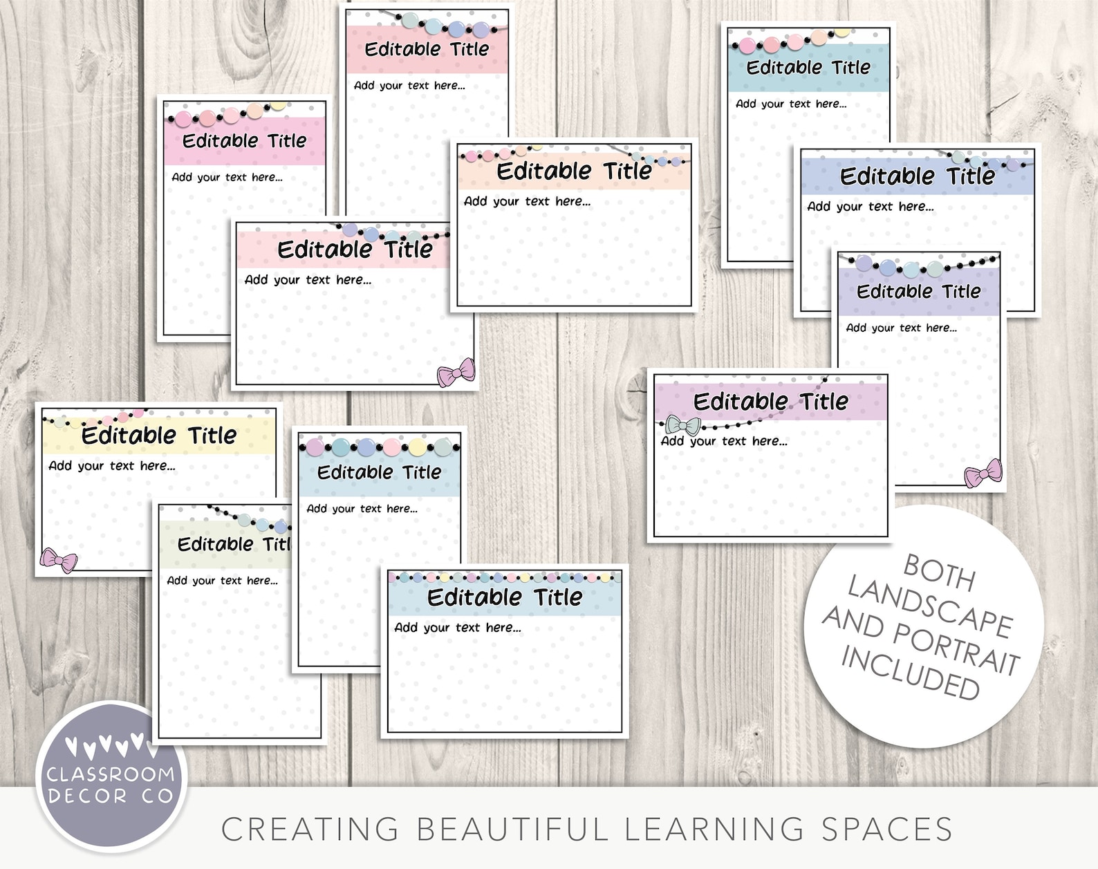 PASTEL CUTIE Editable Classroom Posters, Soft Pastel Class Display ...