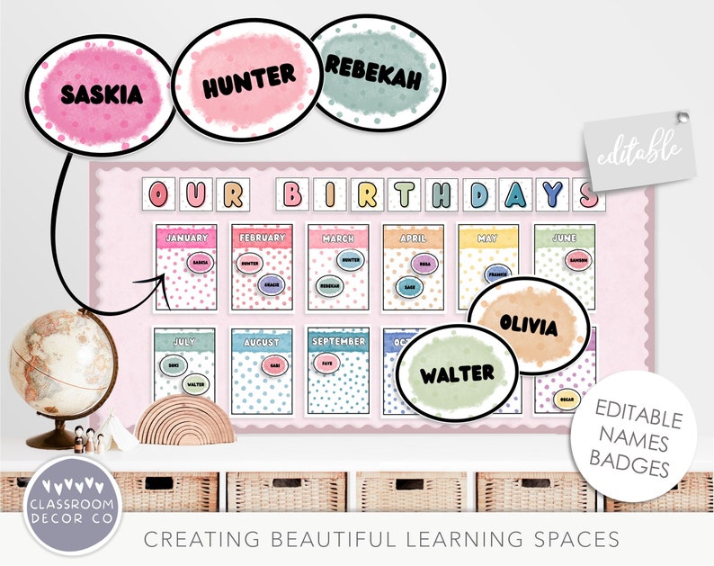 POLKA DOTS BRIGHTS Birthday Display, Celebration Classroom Display ...