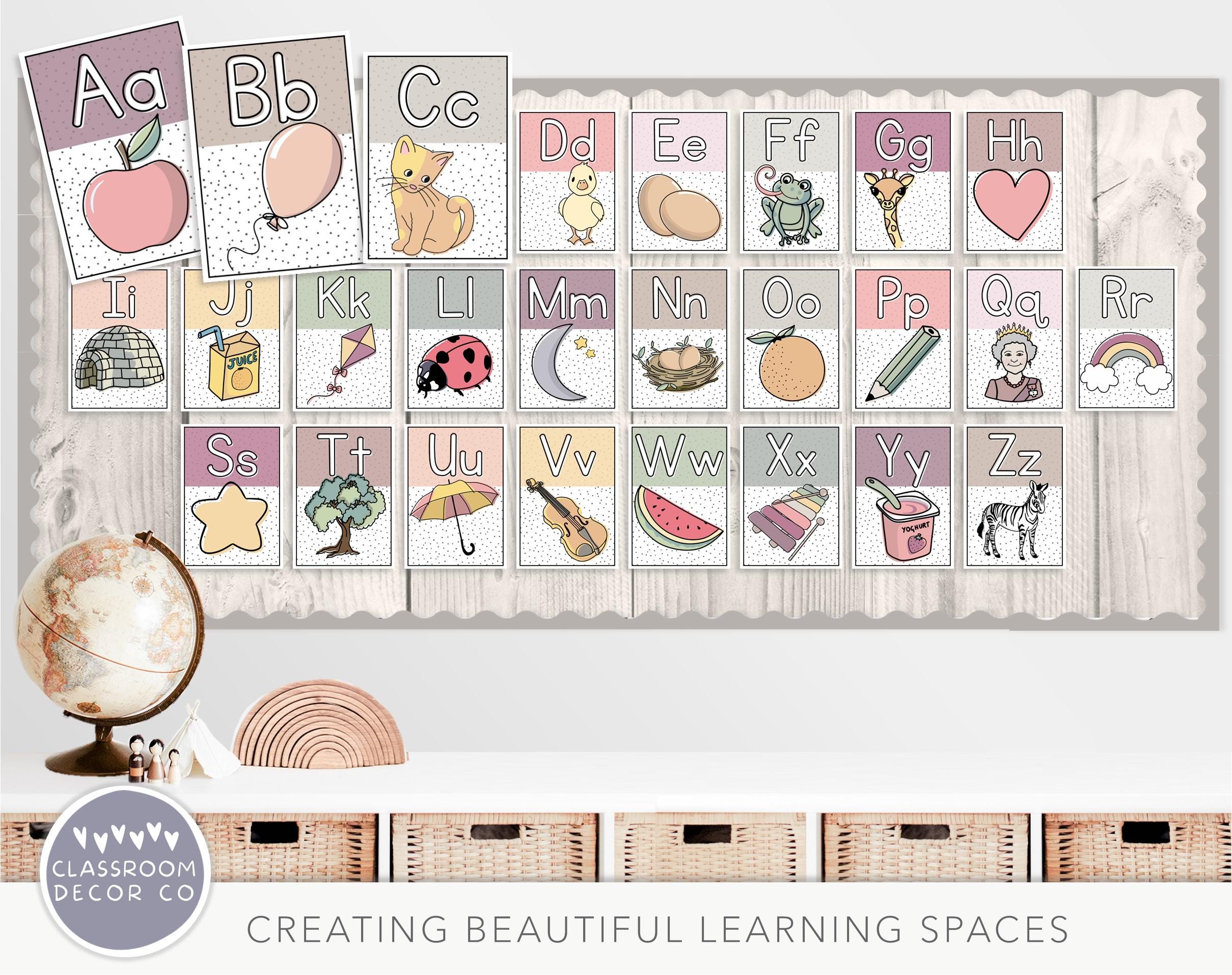 DOTTY BOHO Alphabet Posters, Neutral Classroom Decor, Primary Classroom ...