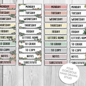 ENCHANTED FOREST Teacher Trolley Labels, 10 Drawer Rolling Cart, Rustic ...