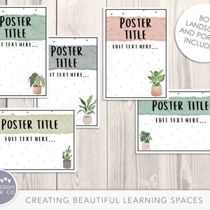 PLANTS & FOLIAGE Editable Classroom Posters, Modern Plants Classroom ...