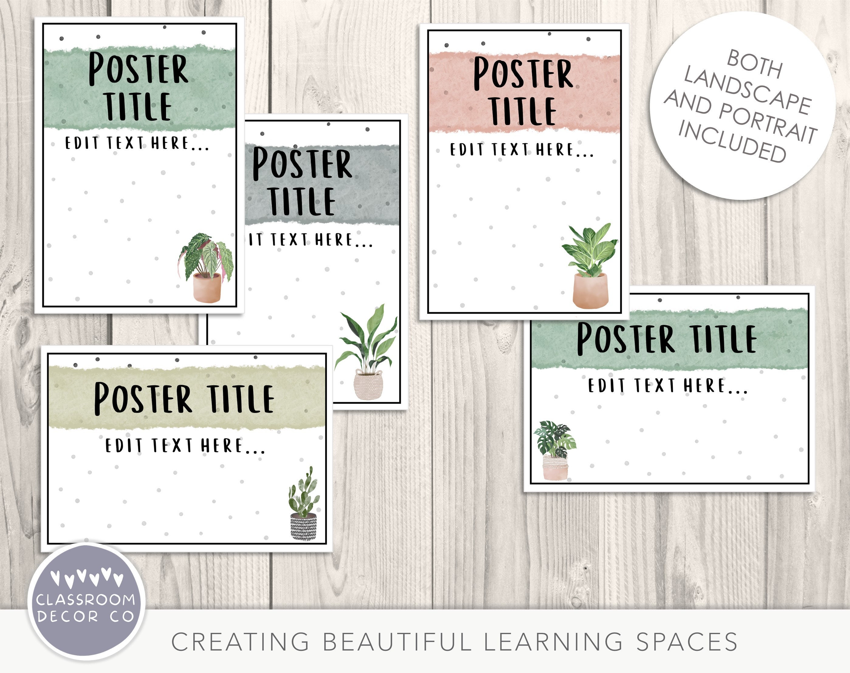PLANTS & FOLIAGE Editable Classroom Posters Modern Plants - Etsy