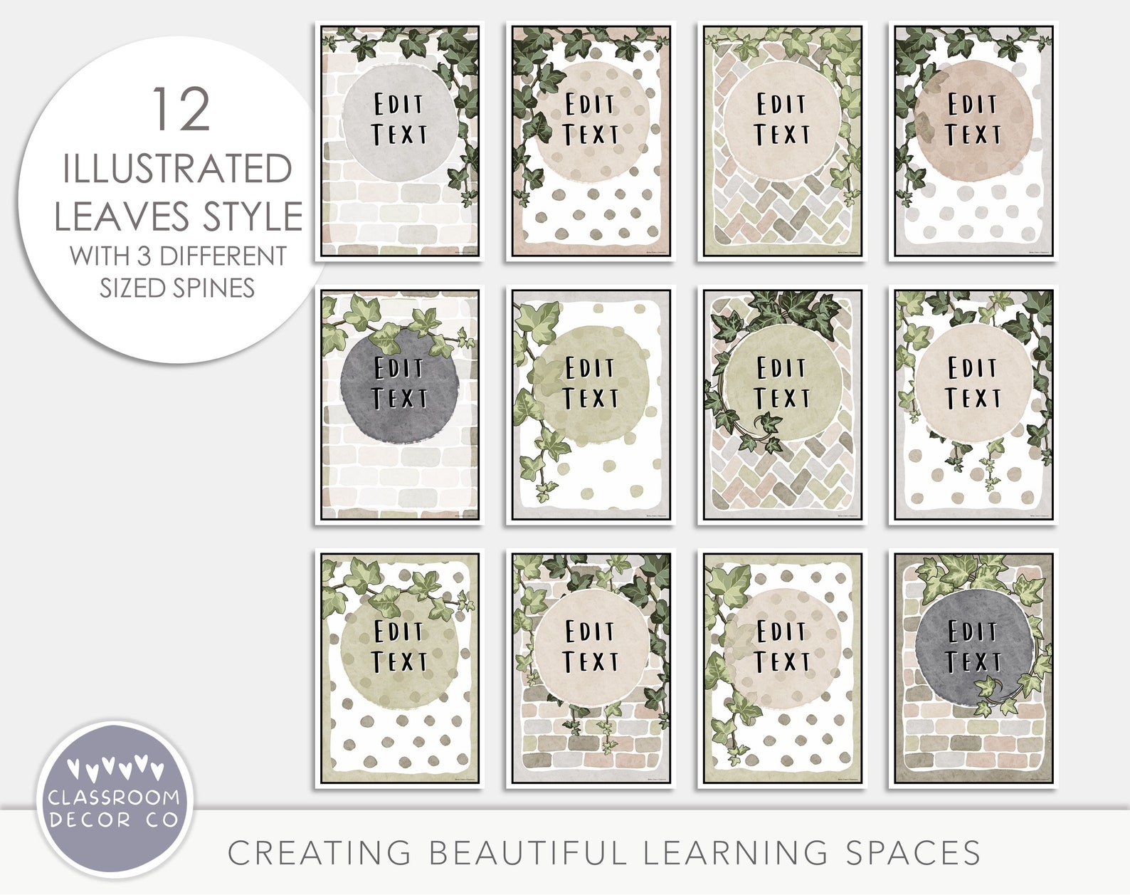 BOHO FARMHOUSE Binder Covers and Spines, Custom Classroom Organization ...